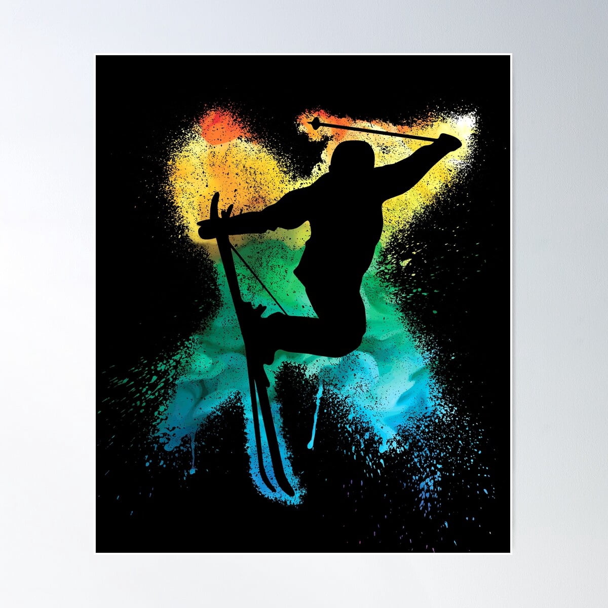Freeski Extreme Freestyle Trick Rainbow Poster Wall Art, Modern Wall ...