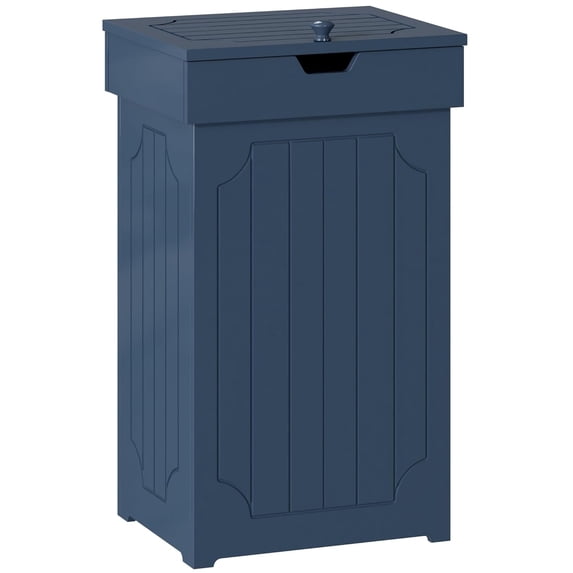 Freestanding 13-Gallon Trash Cabinet with Open-Top Lid, Farmhouse-Style ...