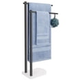 Freestanding 2-Tier Towel Rack Black 304 Stainless Steel with Marble ...