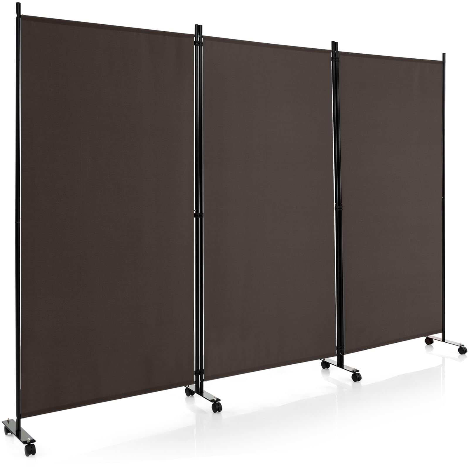 Freestanding 3 Panel Room Divider, 103"W x 71"H Folding Privacy Screen ...