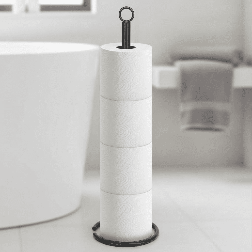 Freestanding 4-Roll Toilet Paper Holder Stand with Reserve Storage, All ...
