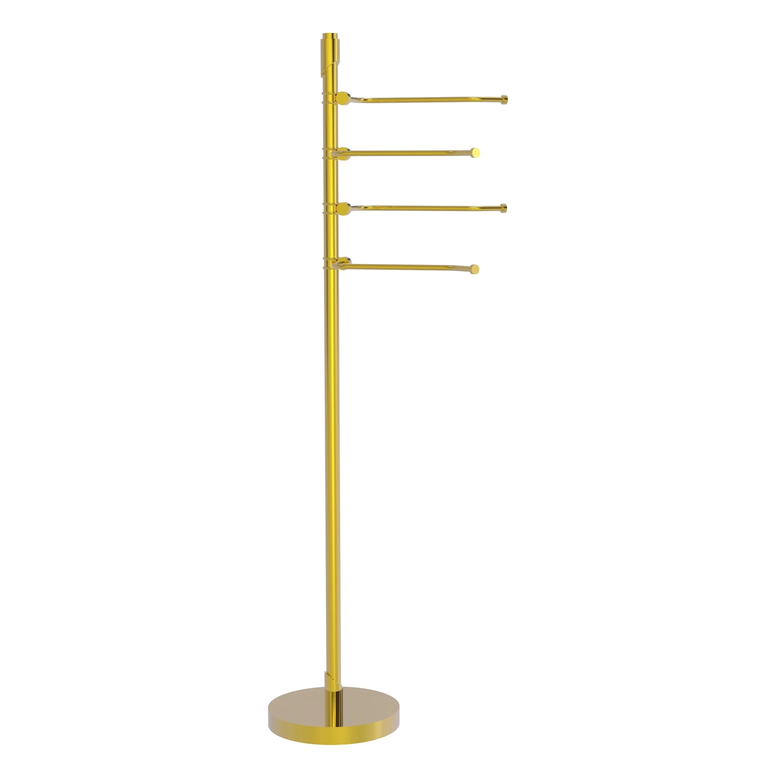 Freestanding 49 Inch 4 Pivoting Swing Arm Towel Valet - Polished Brass ...