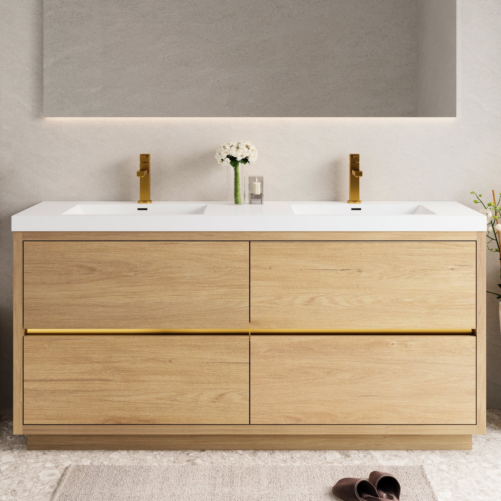 Freestanding 72 - Inch Bathroom Vanity with Double Sinks and E1 Grade ...
