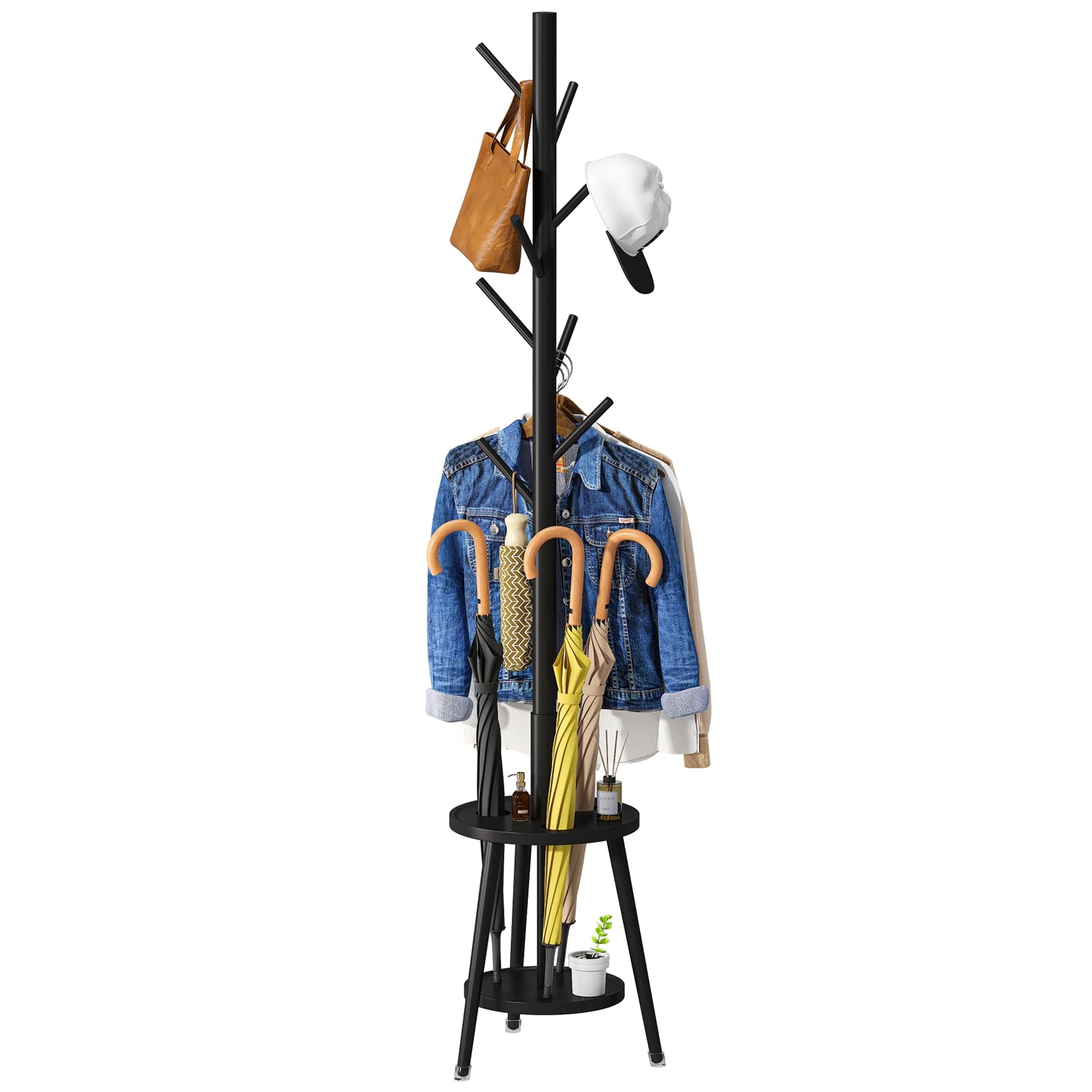 Freestanding Bamboo Coat Stand with 8 Hooks - Walmart.com