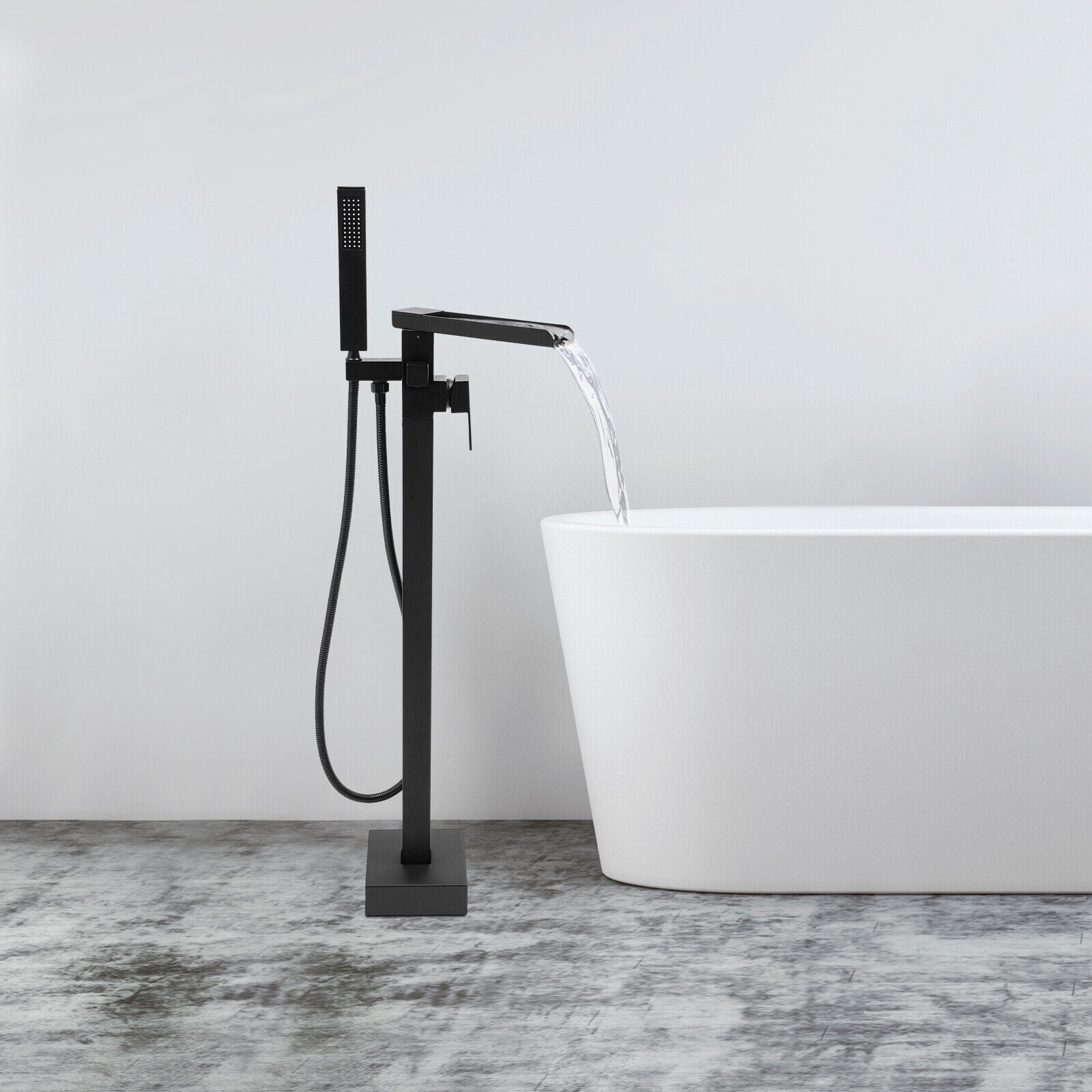 Freestanding Bath Tap, Tap with Hand Shower, Black Bath Tap For ...