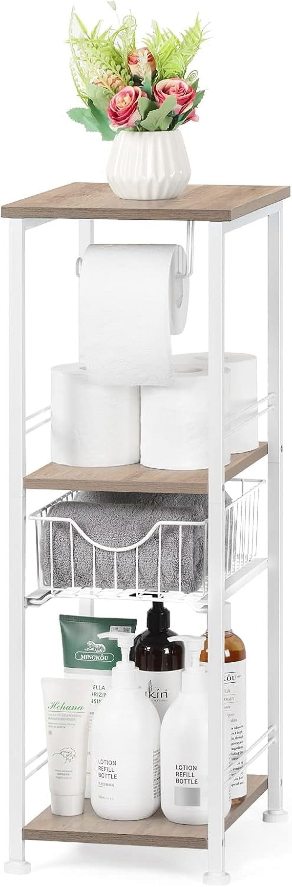 Freestanding Bathroom Storage Organizer, 3 Tier Narrow Shelf Stand with ...