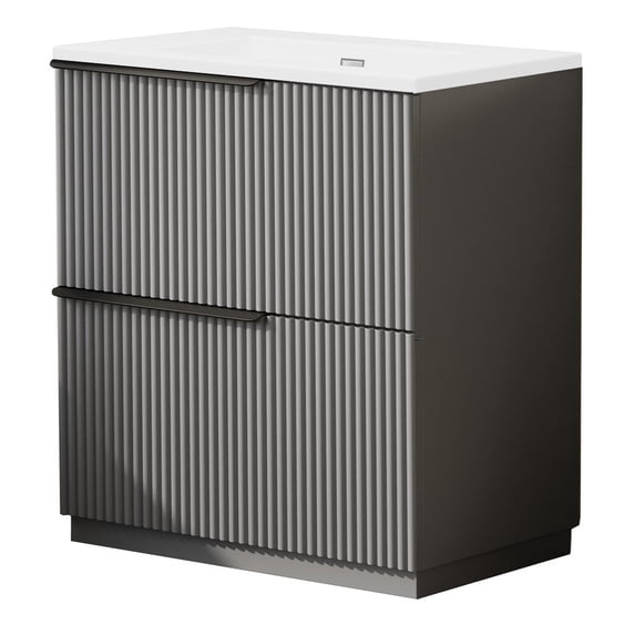 Freestanding Bathroom Vanity, 30" Bathroom Vanity with Ceramic Sink and ...