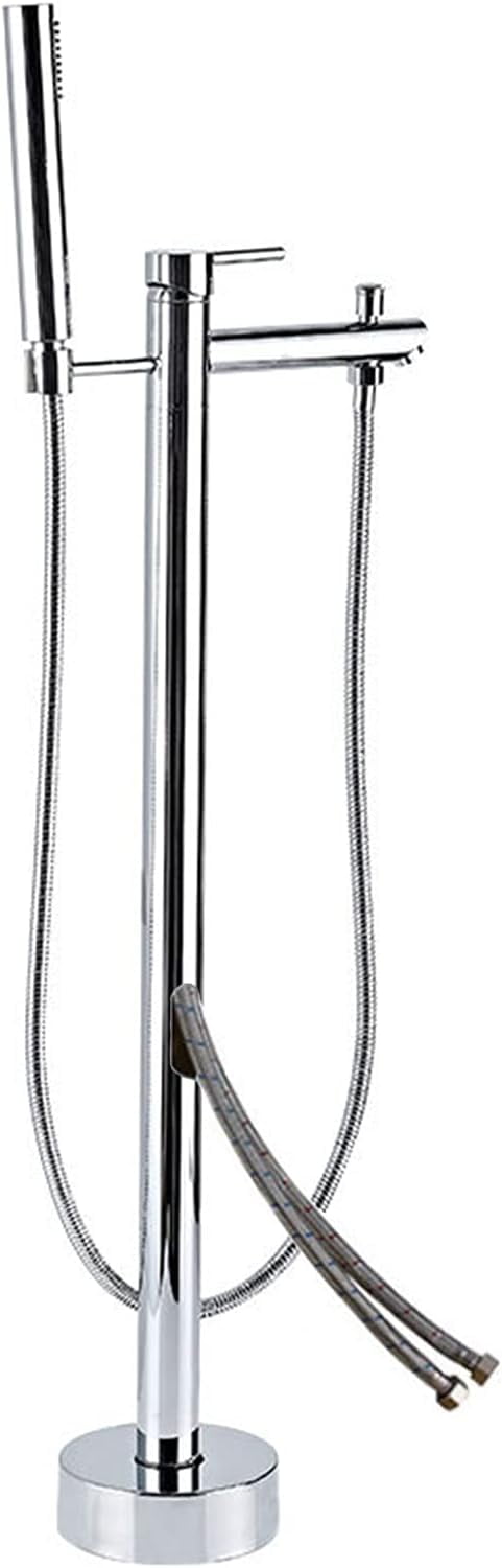 Freestanding Bathtub Faucet, Floor Mount Tub Filler, Brass Single ...