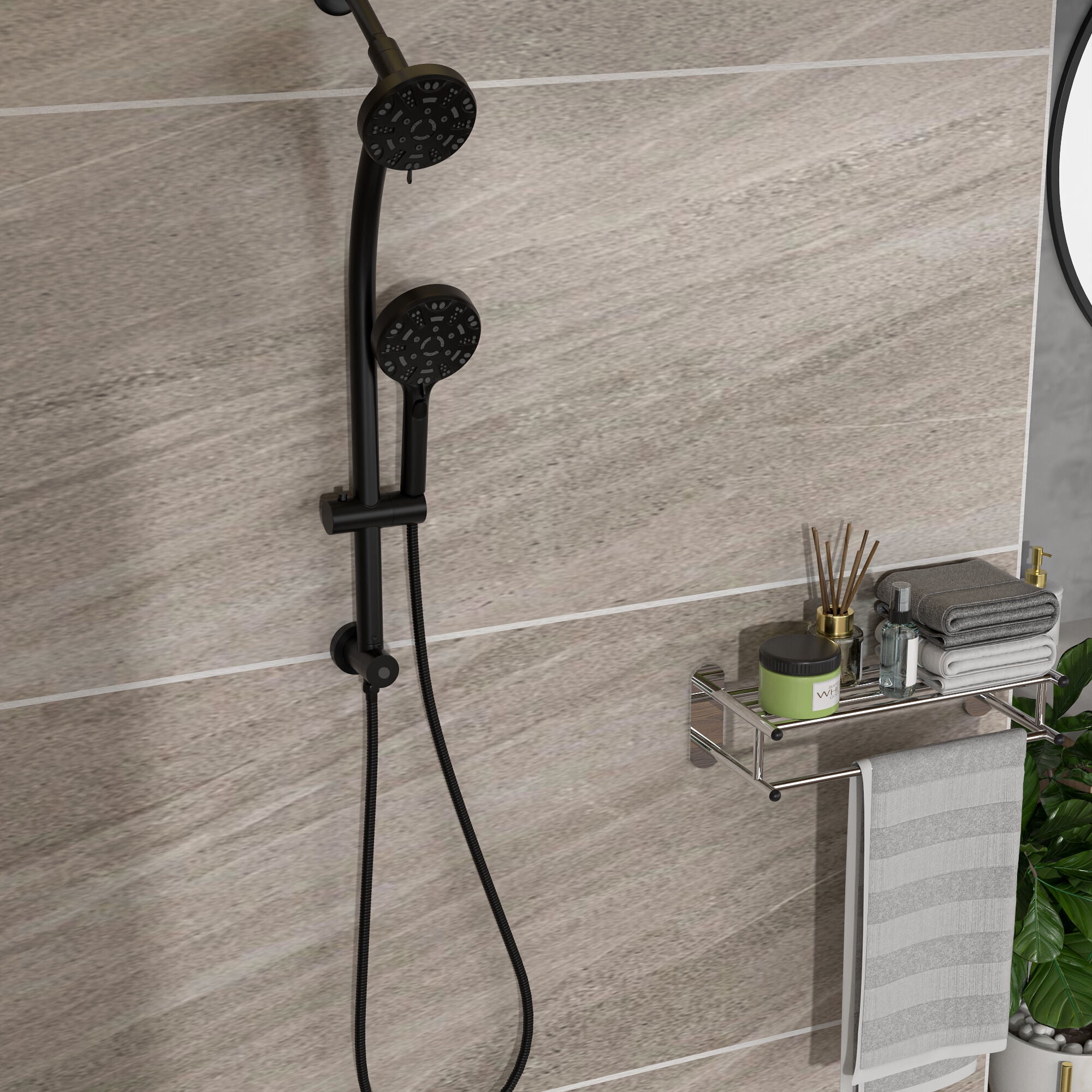Freestanding Bathtub Faucet, Multi Function Dual Shower Head - Shower ...