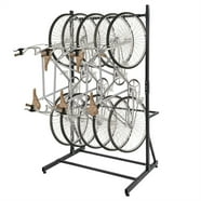 KFFKFF 111 Inch Long Floor Standing Bike Rack, 9 Stands All Steel Mesh ...