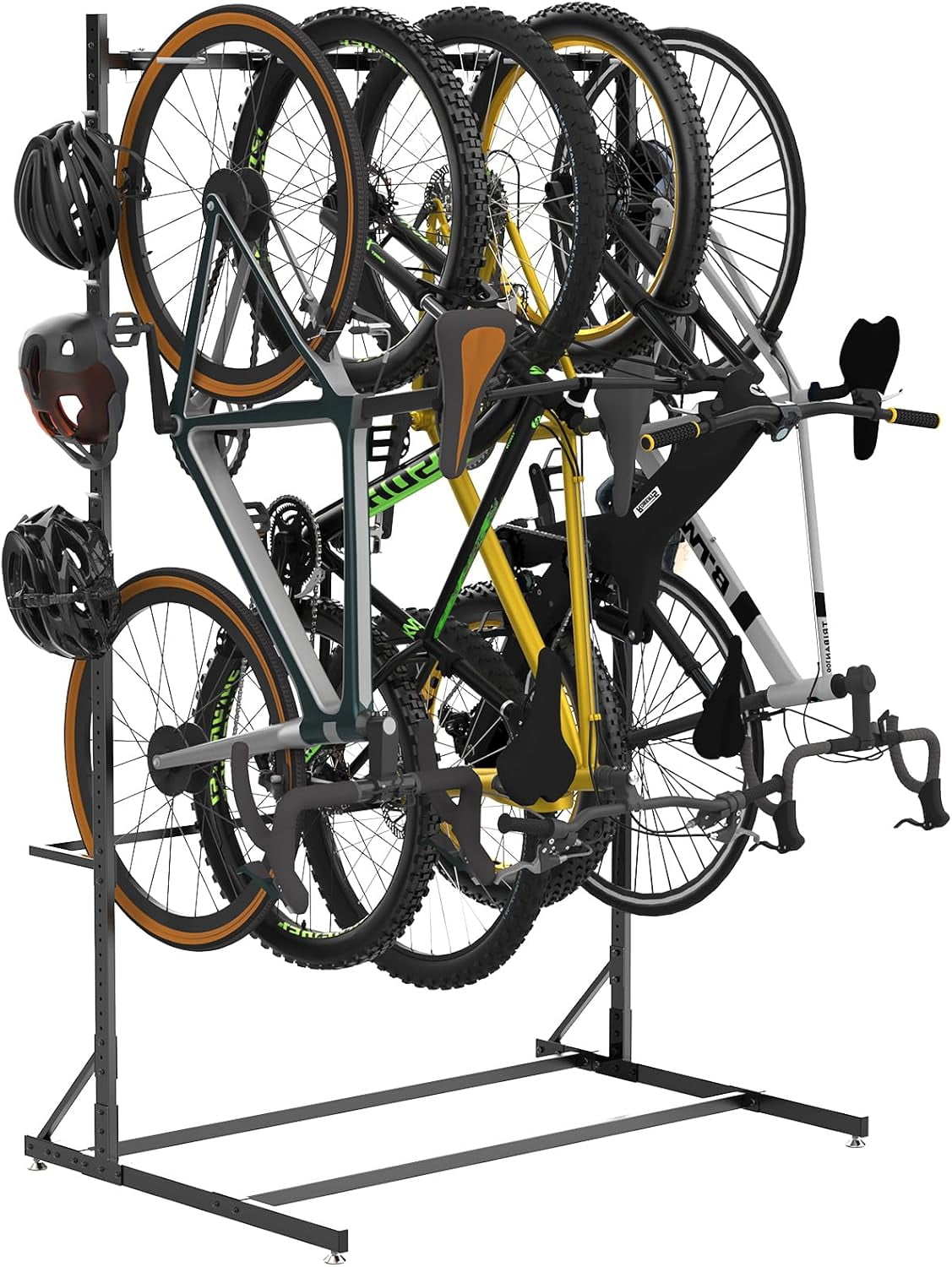 Freestanding Bike Storage Rack for 5 Bikes, 52" Wide Steel Vertical ...