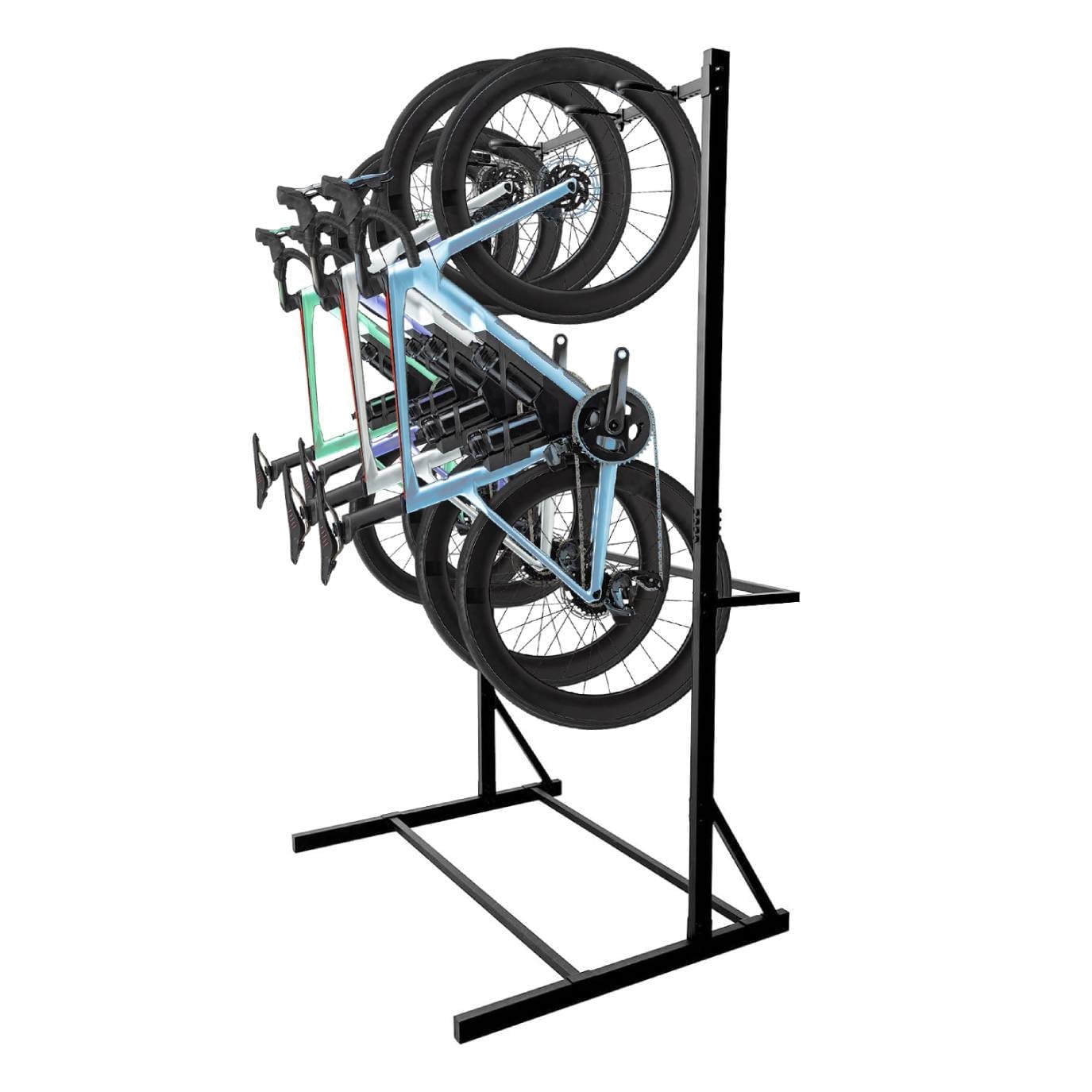 Freestanding Bike Storage Rack for 5 Bicycles, Vertical Bike Rack for ...