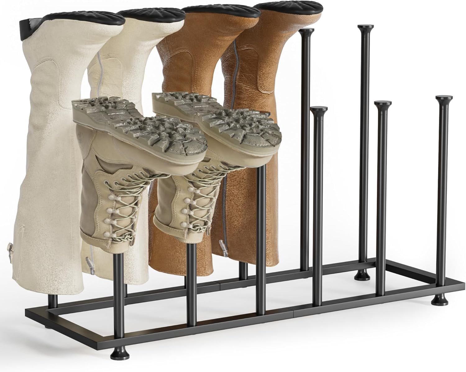 Freestanding Boot Rack Organizer Tall Boots - Black Metal Boot Rack for ...