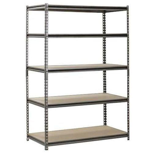Freestanding Bulk Storage Rack, 24 in D, 48 in W, 5 Shelves, Silver ...