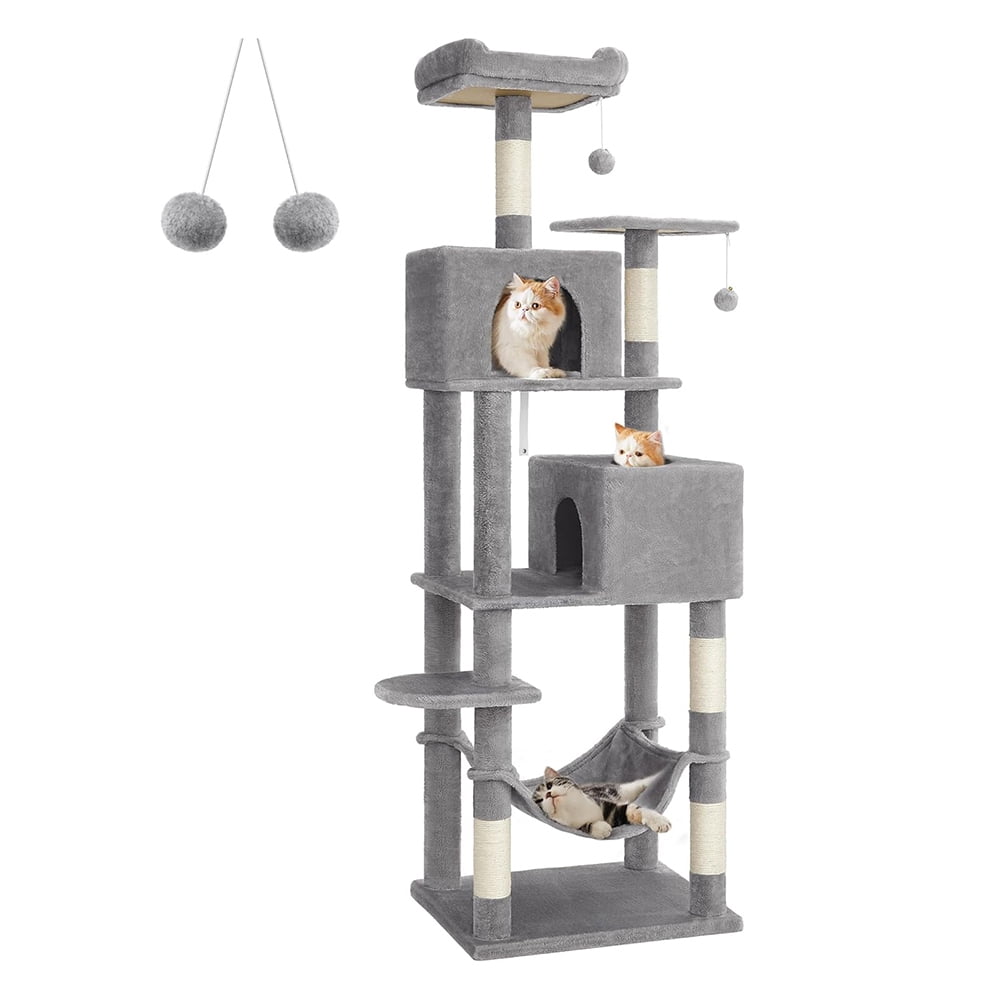 Cat Tree, 75.2-Inch Cat Tower for Indoor Cats, Plush Multi-Level Cat ...