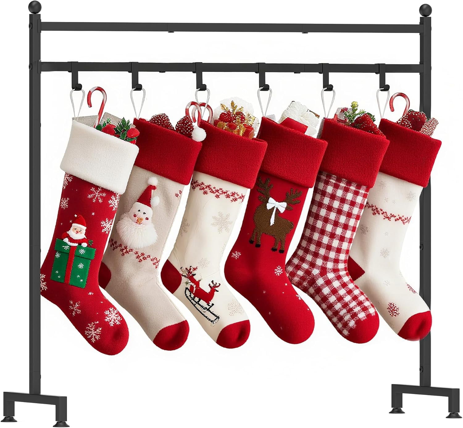 Freestanding Christmas Stocking Holder Stand with 8 Hook, Heavy Duty ...