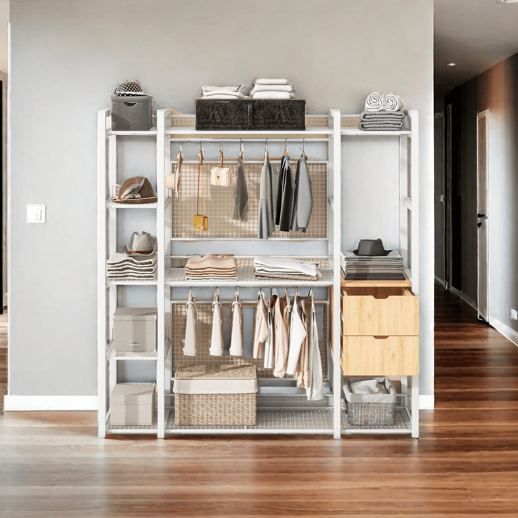 Freestanding Closet Organizer for Hanging Clothes, Heavy Duty Garment ...