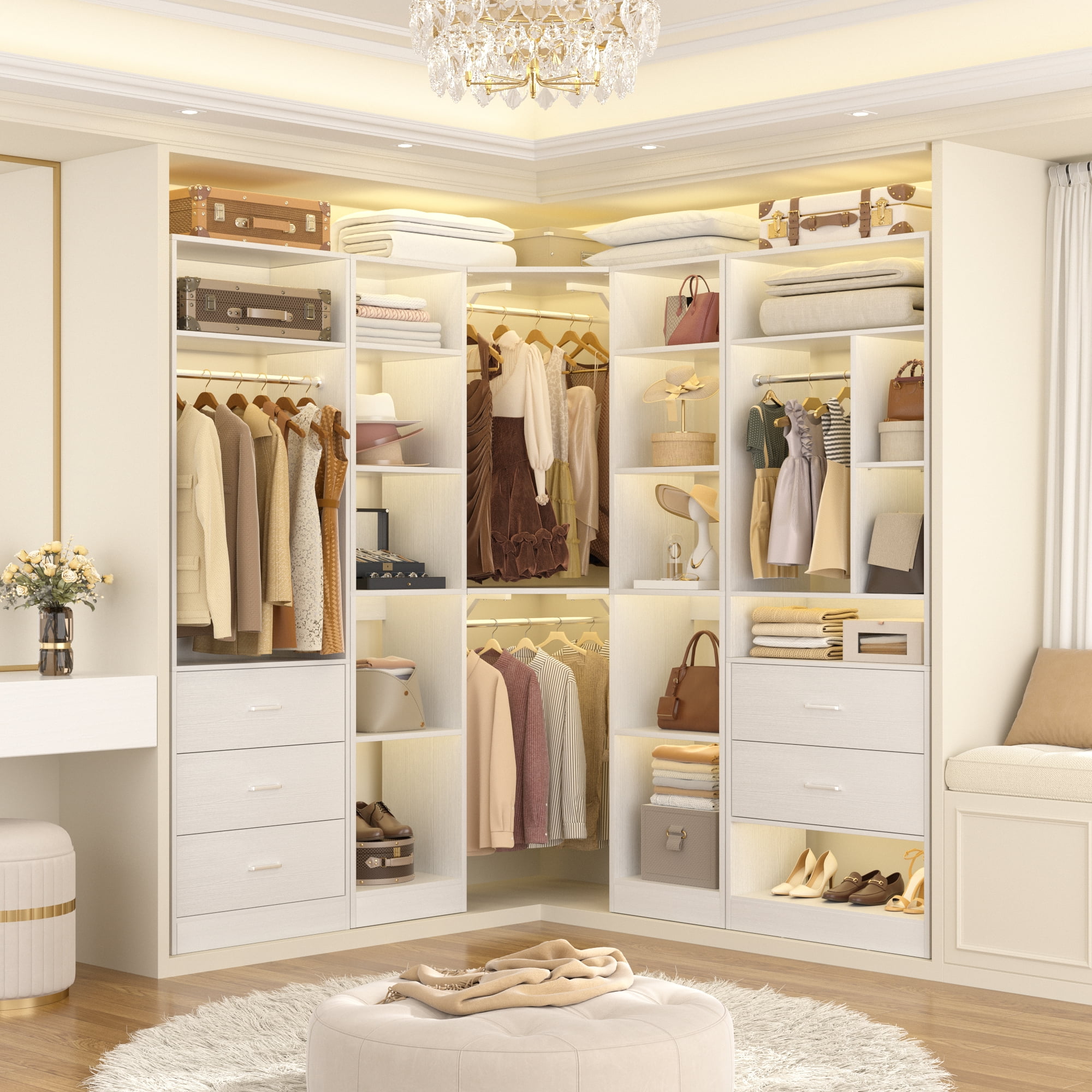 Freestanding Closet System with 3 Sets, Homieasy 87.2" Closet Organizer ...