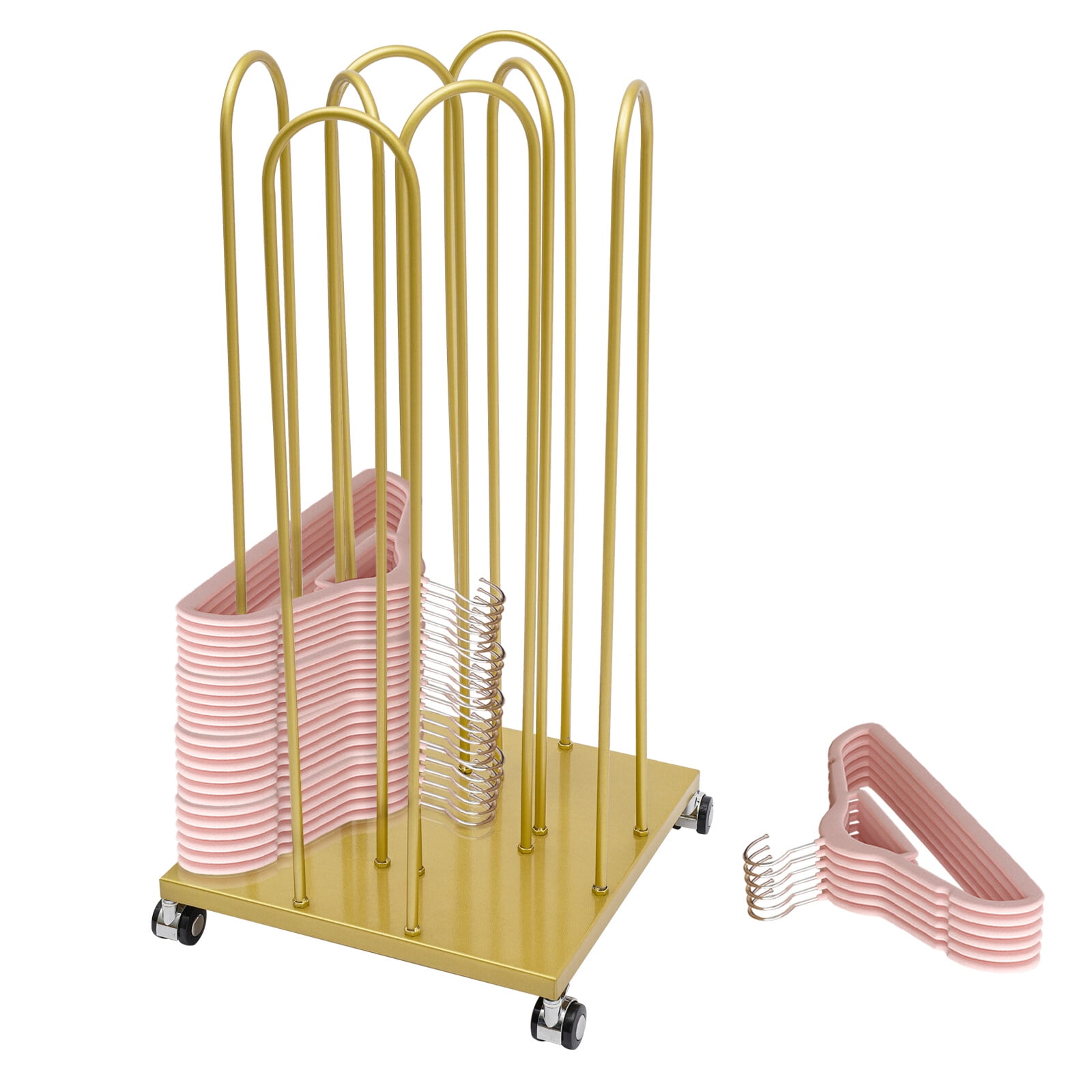Freestanding Clothes Hanger Stacker Organizer Gold Square Hanger ...