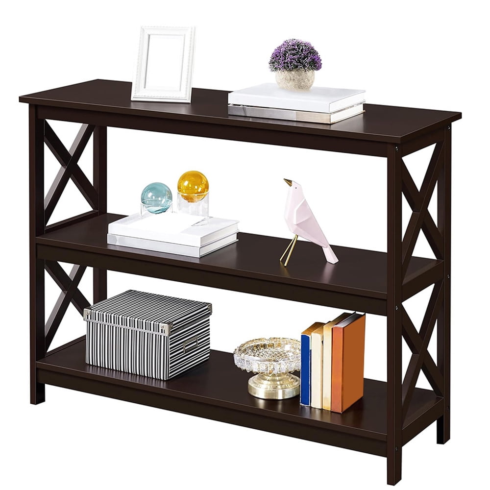 Freestanding Console Sofa Table, X Design Narrow Entryway Table with 3 ...