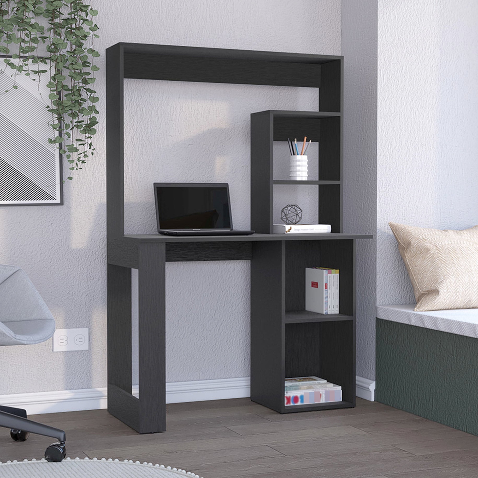 Freestanding Desk with Multiple Shelves - Ideal for Limited - Space ...