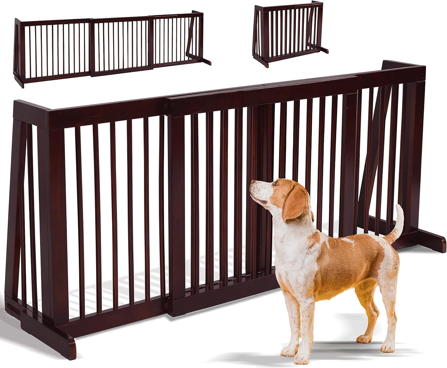 Freestanding Dog Gate, 28-81 Inch Folding Expandable Indoor Dog Fence w ...