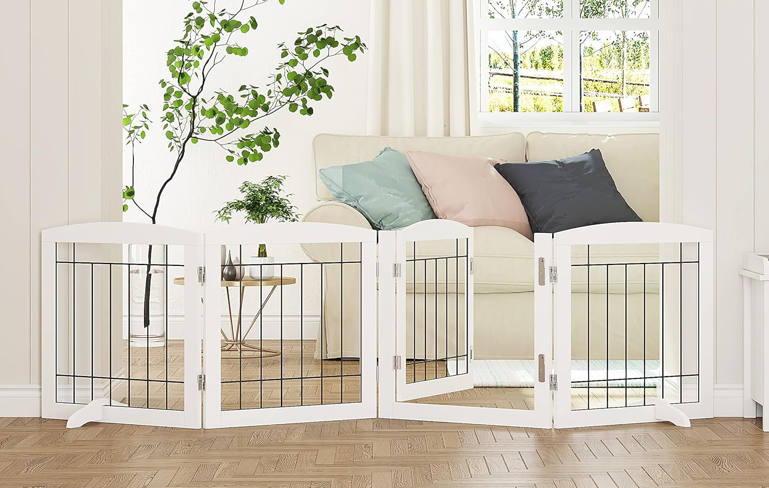 Freestanding Dog gate with Walk Through Door, Dog Gates for Doorways ...