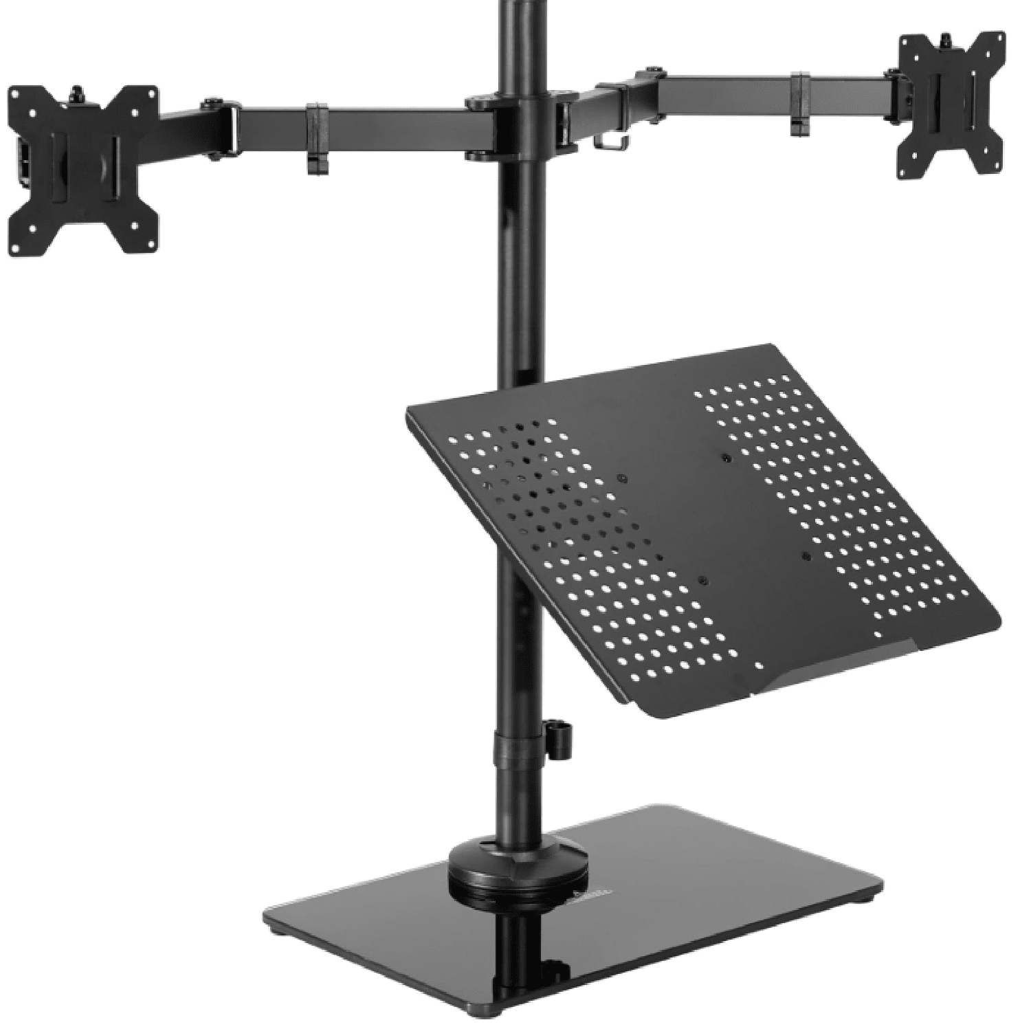 Freestanding Dual Computer Monitor and Laptop Combo Desk Stand with ...