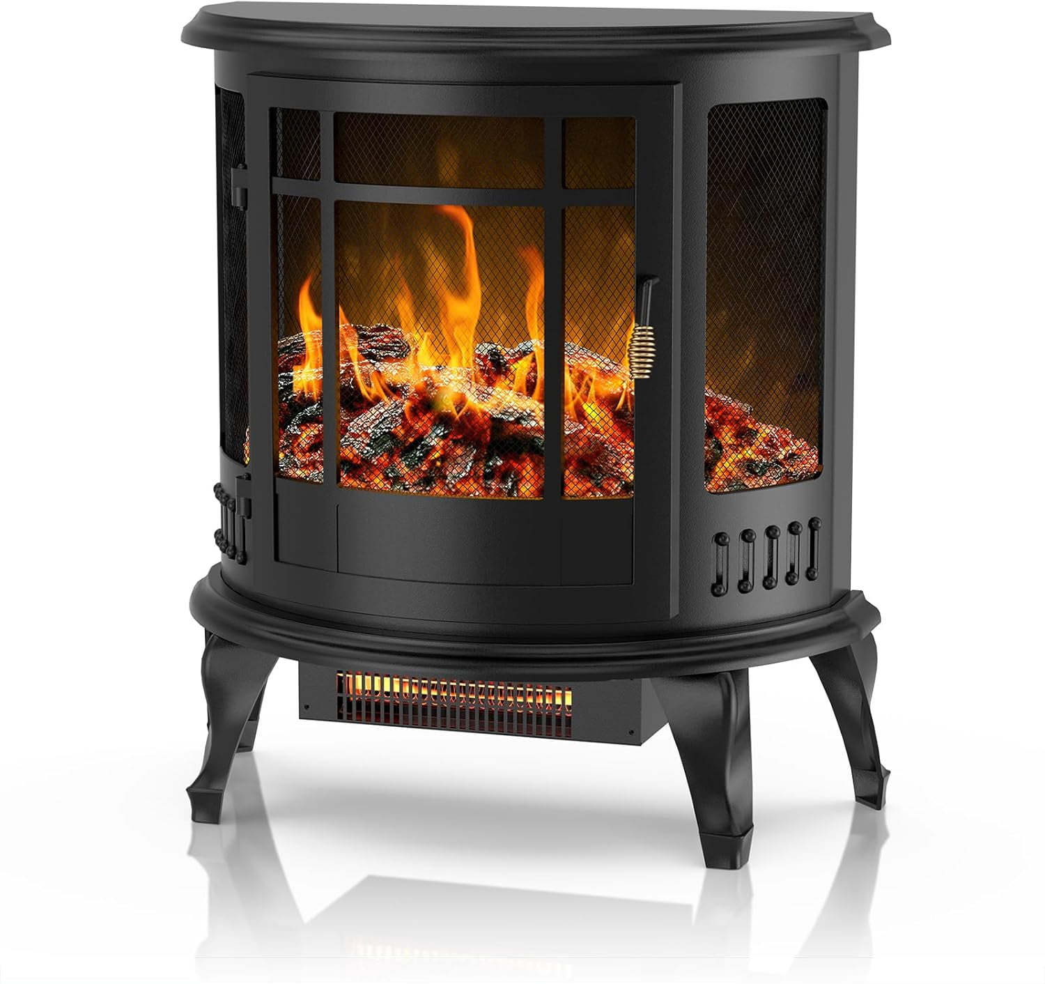 Freestanding Electric Fireplace Stove with 3D Flame Effect, 1500W/1000W ...