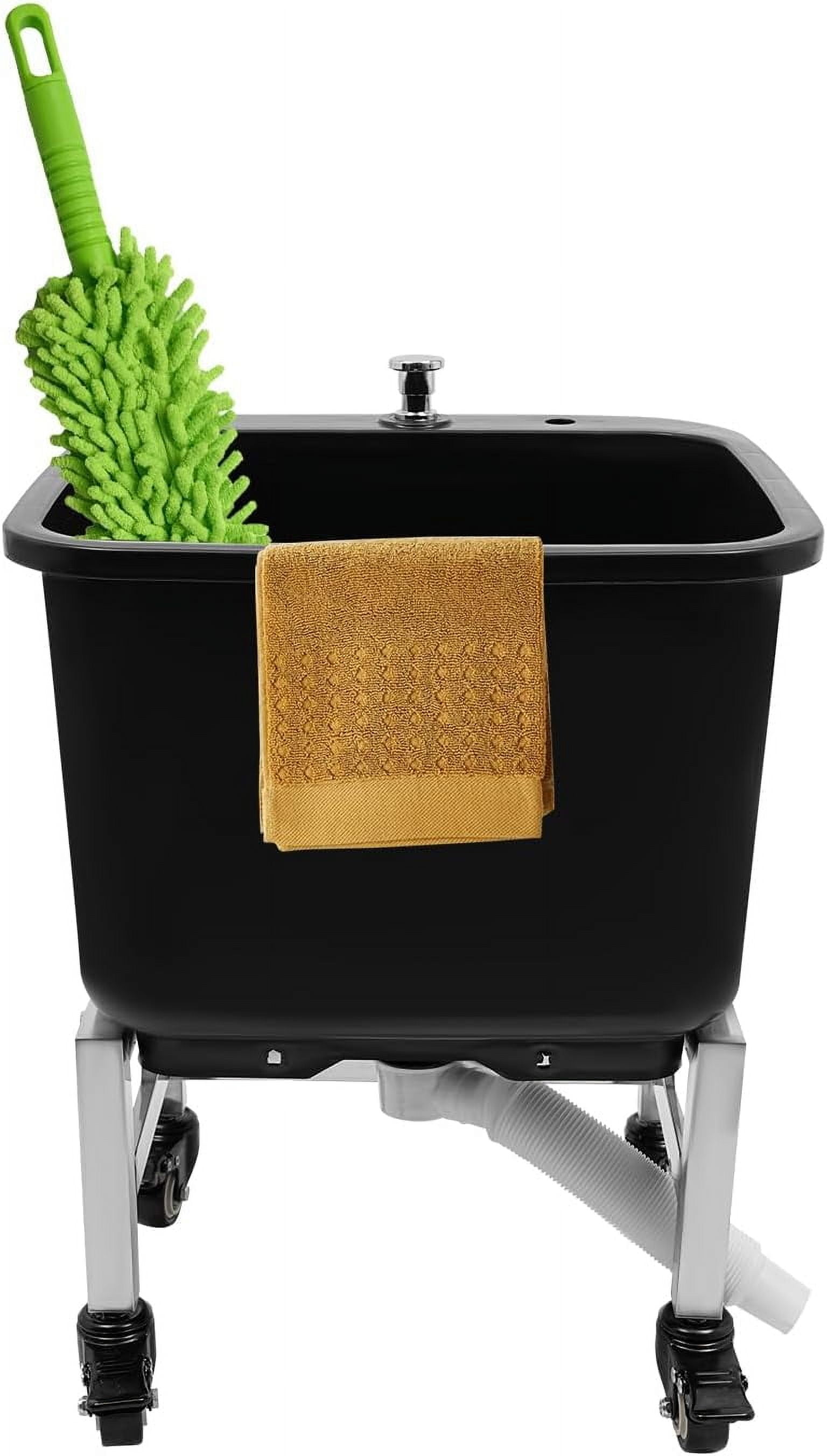 Freestanding Floor Mop Sink with Rollers,Utility Sink Laundry Tub ...