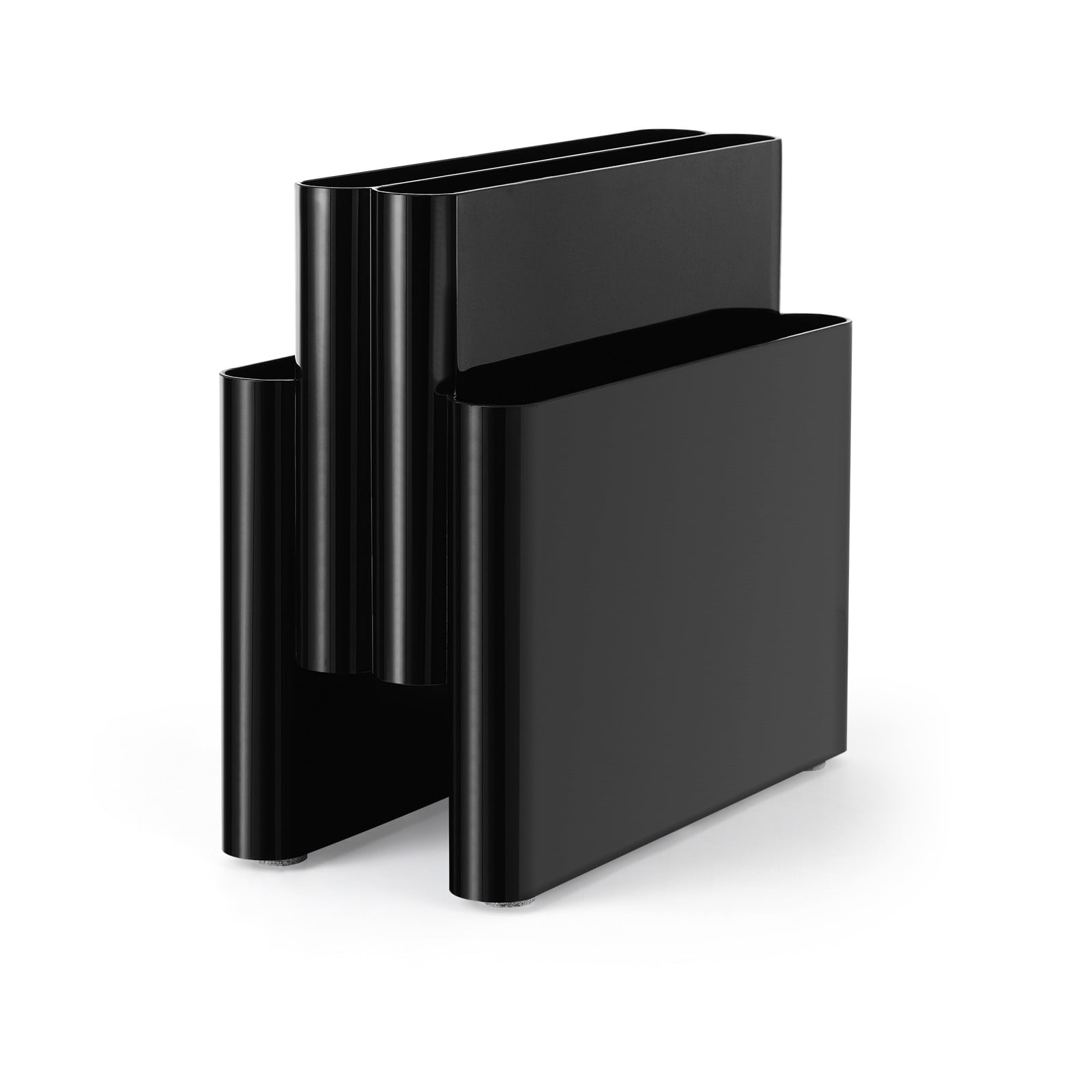 Freestanding Four Pocket Plastic Magazine Rack File Holder, Black ...