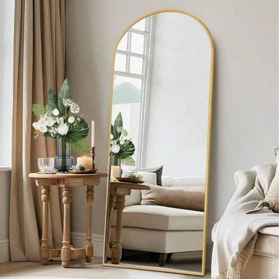 Freestanding Full-Length Arch Floor Mirror, 59 Inches Tall by 16 Inches ...