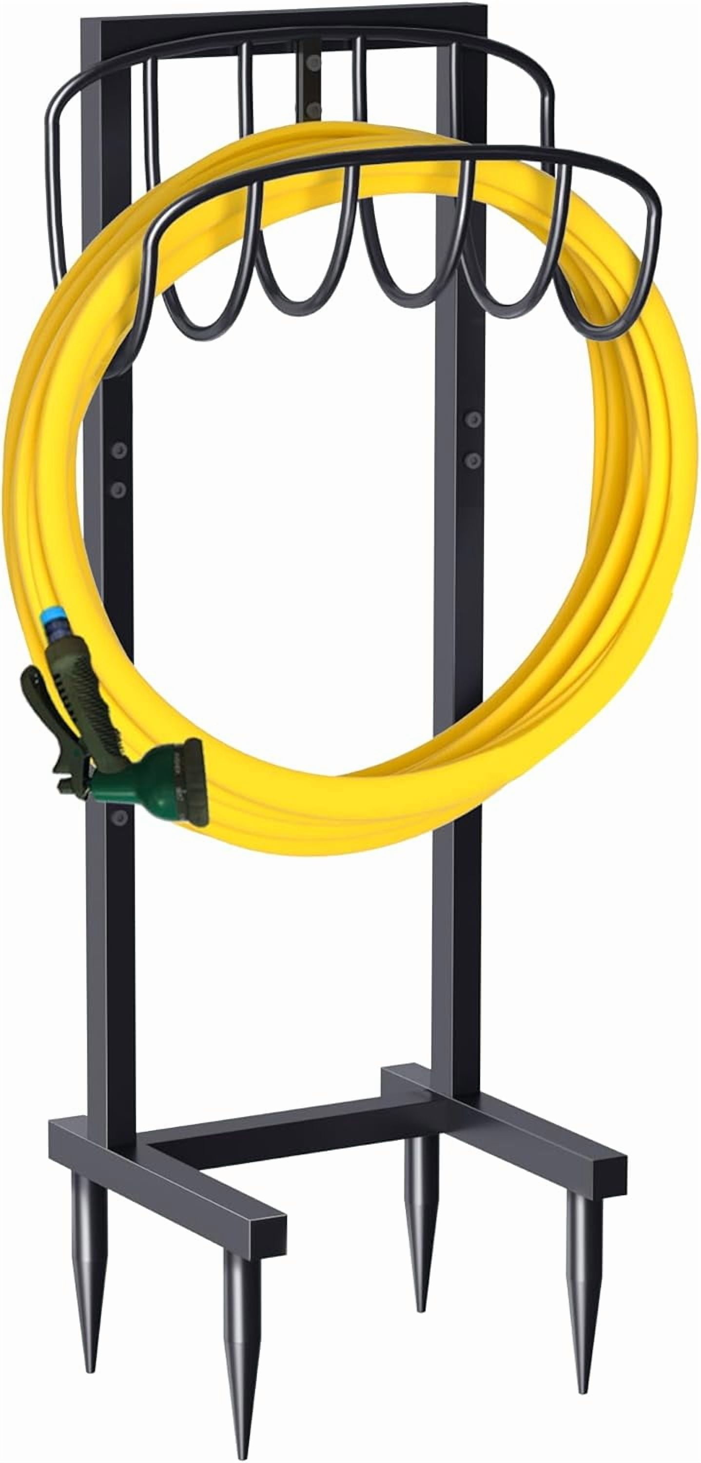 Freestanding Garden Hose Holder with 4 Spikes, Heavy Duty Metal Reel ...