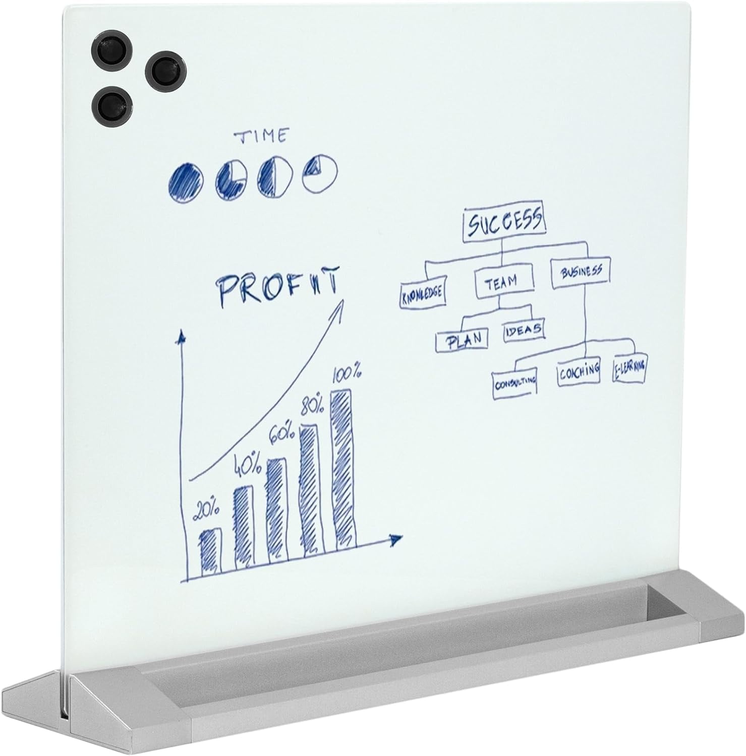 Freestanding Glass 23 x 19 inch Desktop Dry Erase Board, Privacy ...