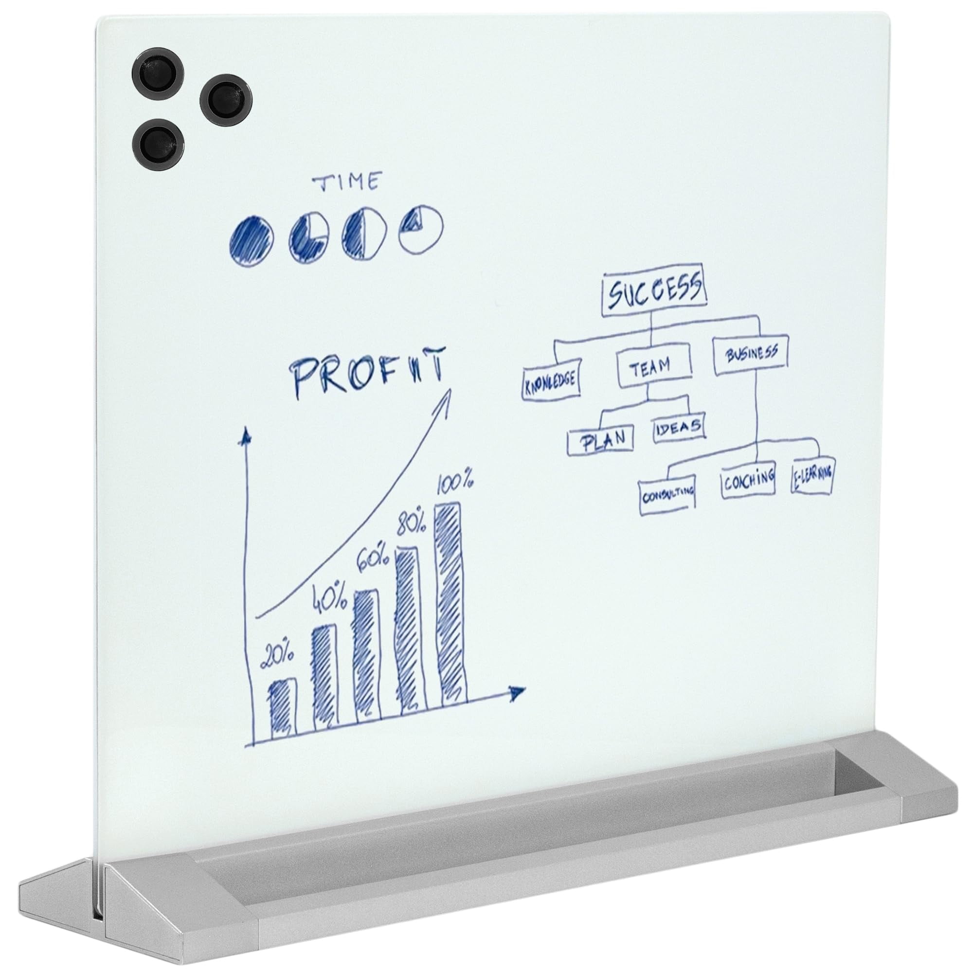 Freestanding Glass Tabletop Magnetic Dry Erase Board 23x19 Inch ...