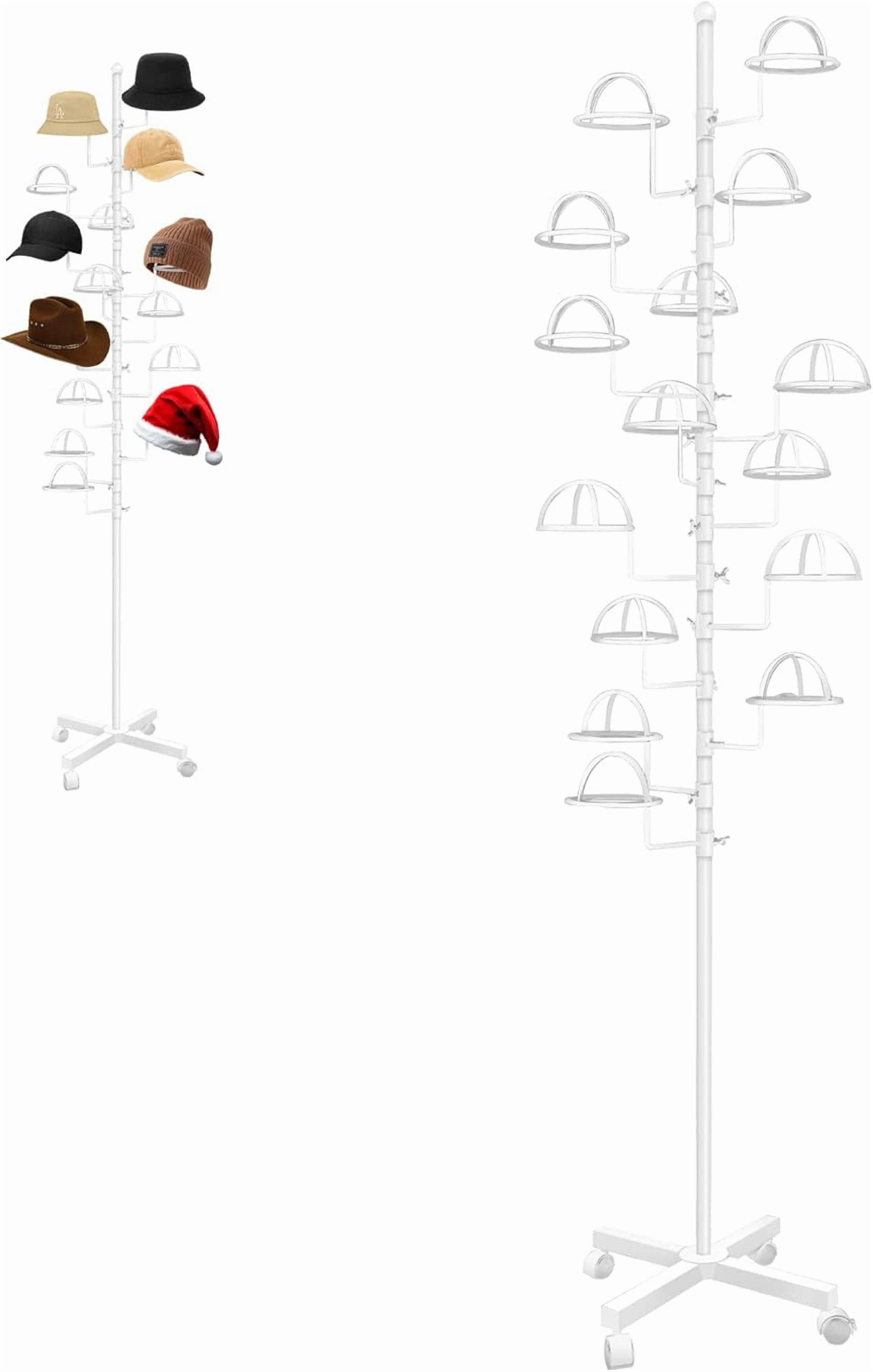 Freestanding Hat Rack Stand Metal Hat Organizer Rack with 15 ...
