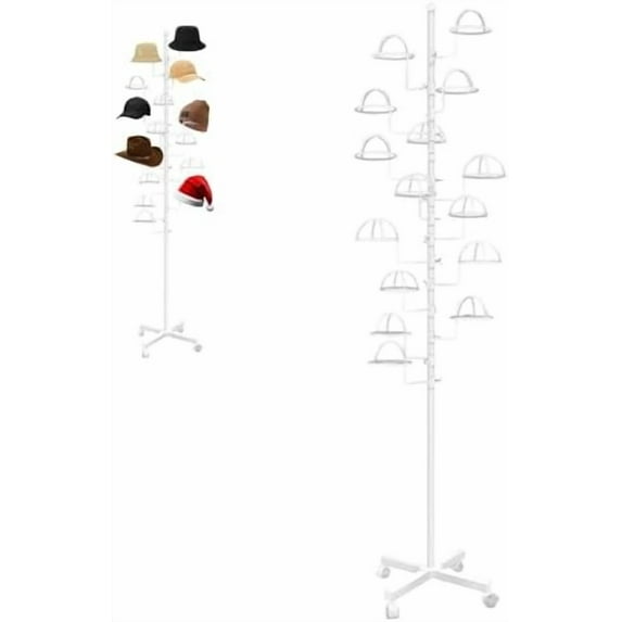 Freestanding Hat Rack Stand, Metal Hat Organizer Rack with 15 ...