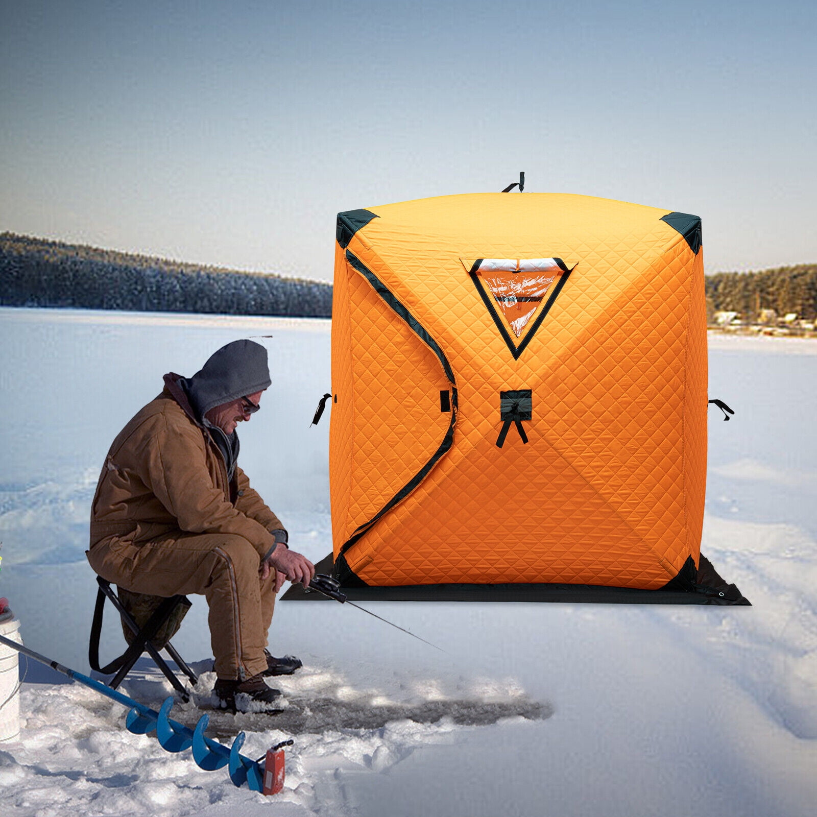 Freestanding Ice Fishing Tent Ice Shelter Fishing Tent 2-Person+ D ...