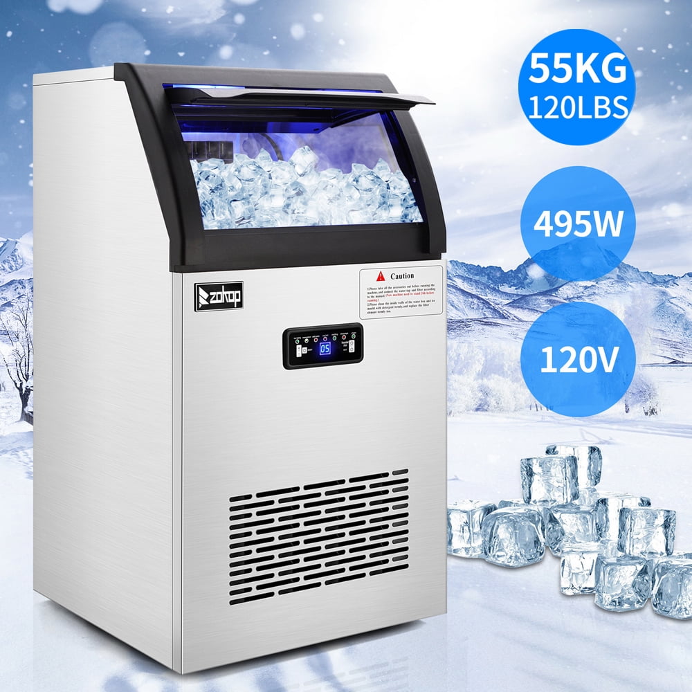 Freestanding Ice Maker, YOFE Stainless Steel Ice Maker Machine ...