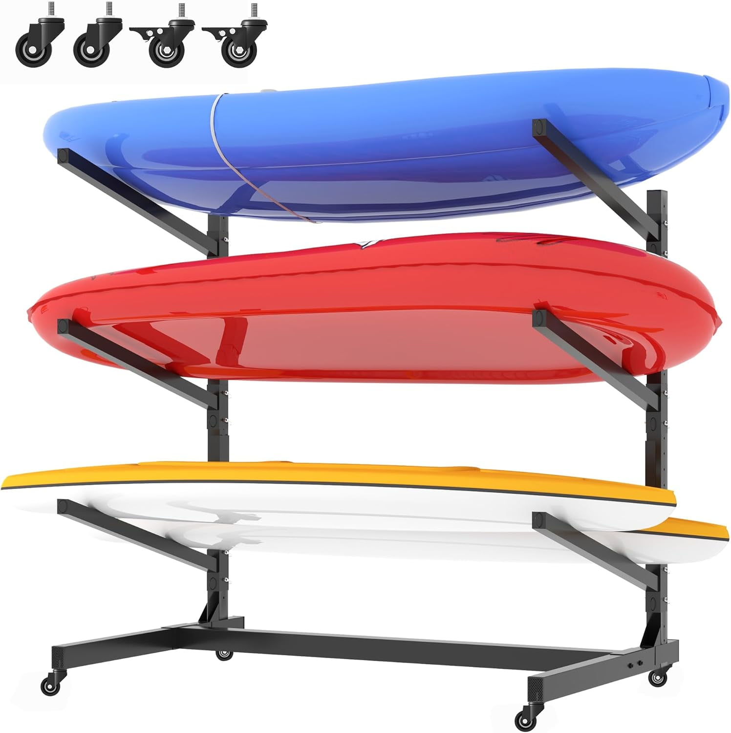Freestanding Kayak Storage Rack,Heavy Duty Kayak Holder with Wheels ...