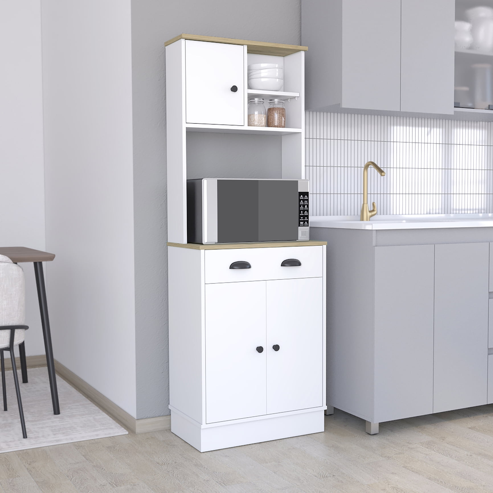 Freestanding Kitchen Cabinet+Double Side Shelves”-“Kitchen Display+Show ...