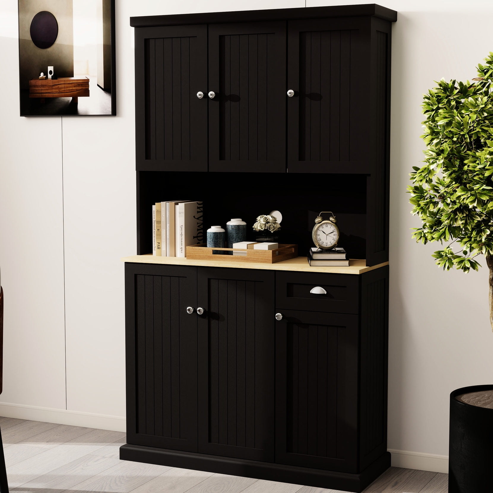 Freestanding Kitchen Cabinet with Sliding Drawer / Easy Access to ...