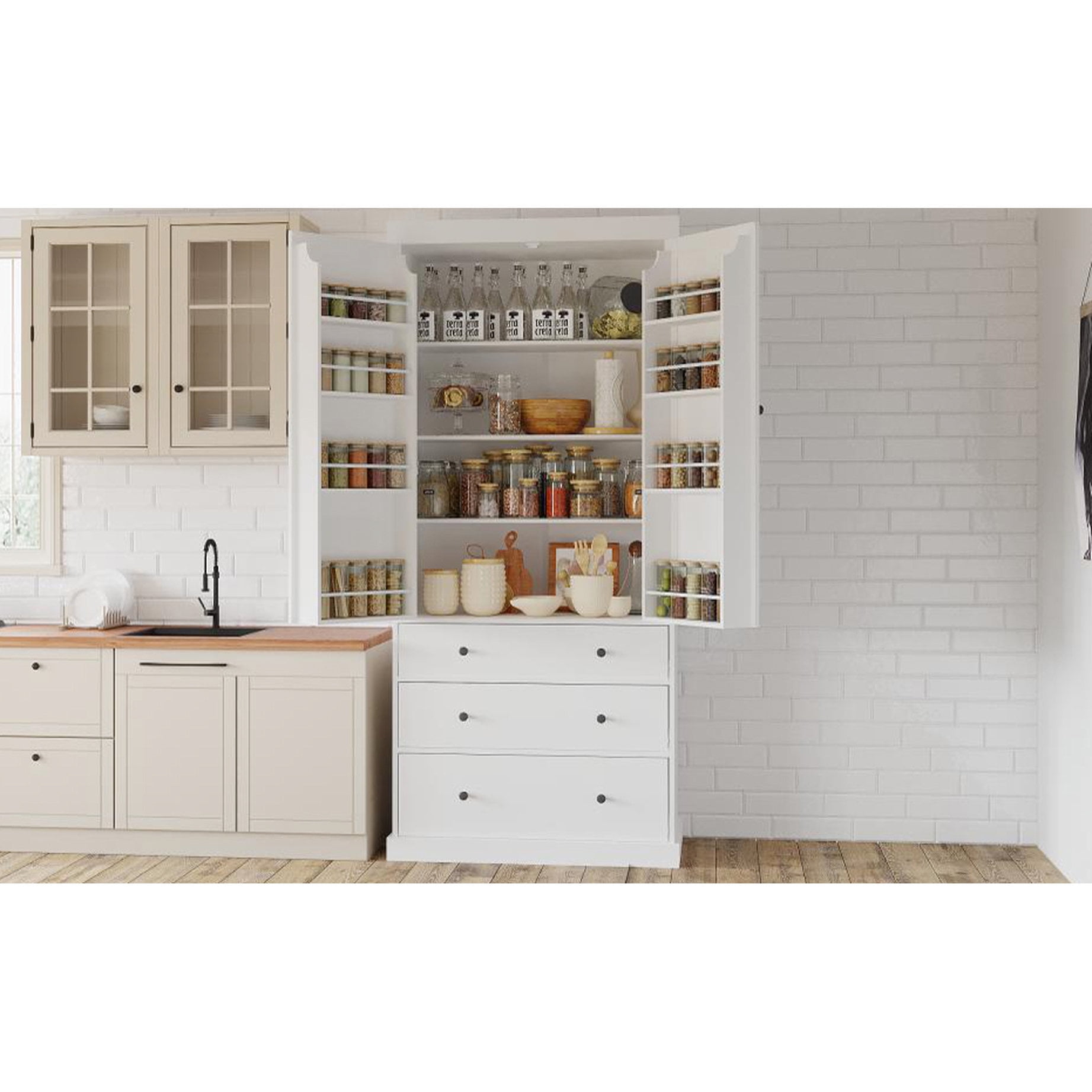 Freestanding Kitchen Unit | Adjustable Shelves for Different Items | P2 ...