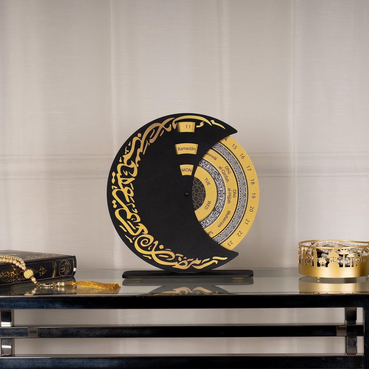 Freestanding Luxury Hijri Table Metal Calendar, Islamic Home Decor ...