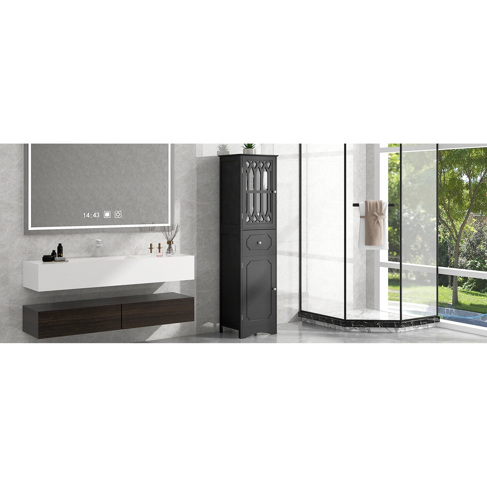 Freestanding MDF Bathroom Cabinet with Anti - tip Kit - Safe and Stable ...