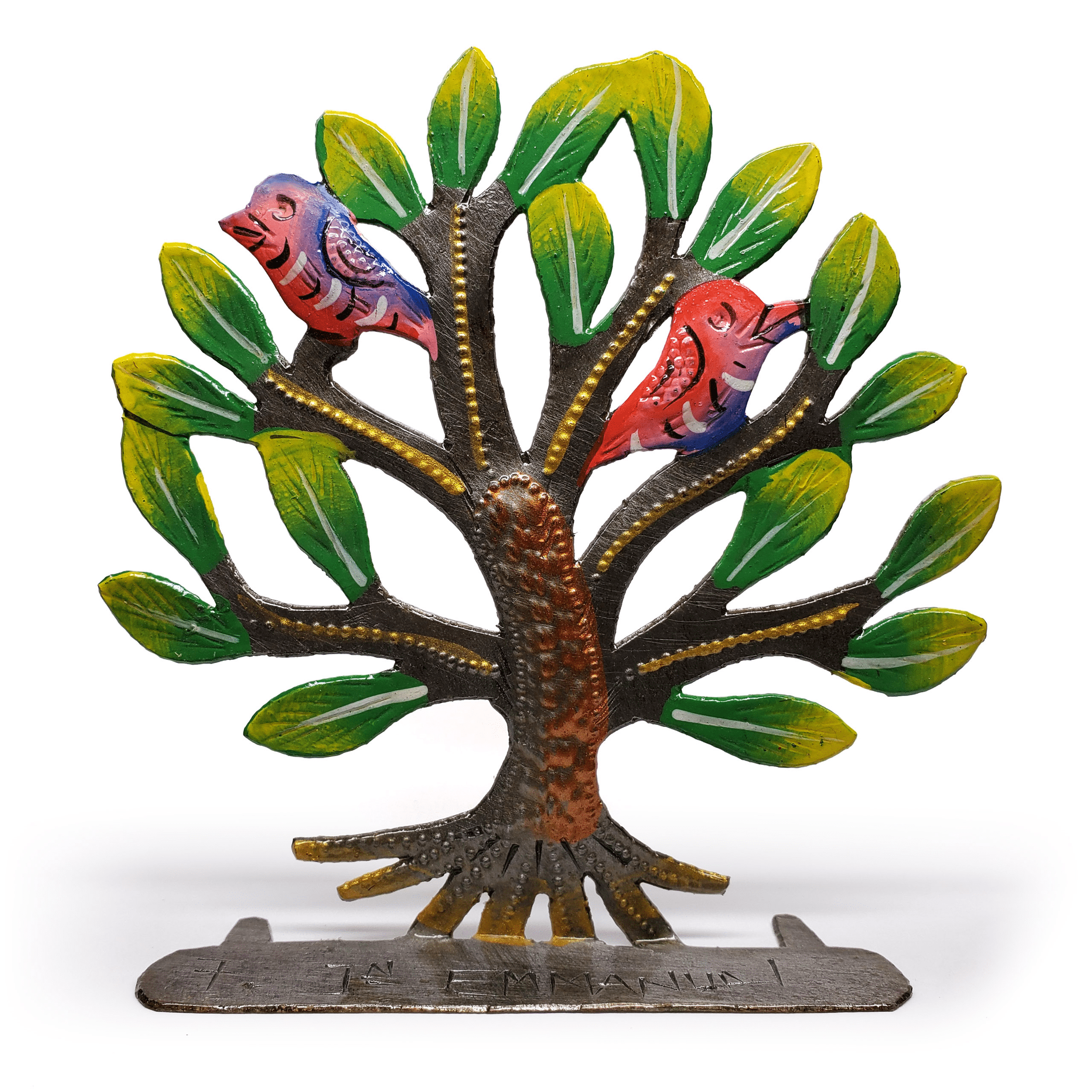 Freestanding Painted Tree with 2 Birds - Walmart.com