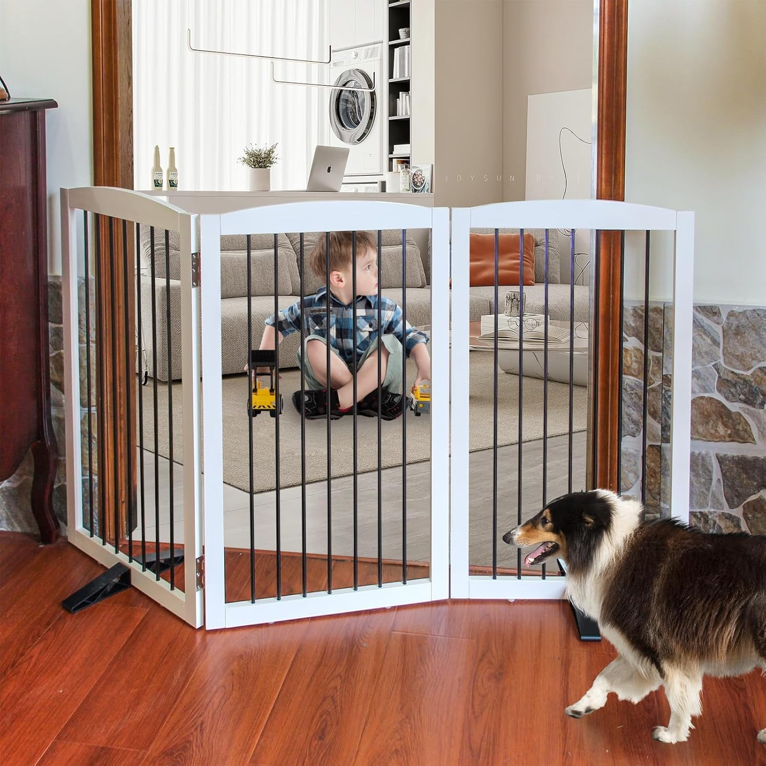 Freestanding Panel Dog Gate for Indoor, Doorways,Stairs, or Hallways ...