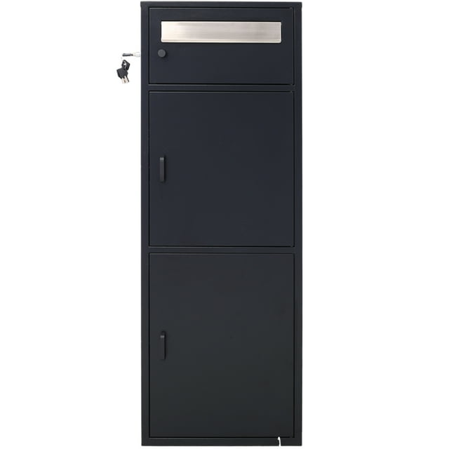 Freestanding Parcel Package Drop with Lock, Large Steel Floor Letterbox ...