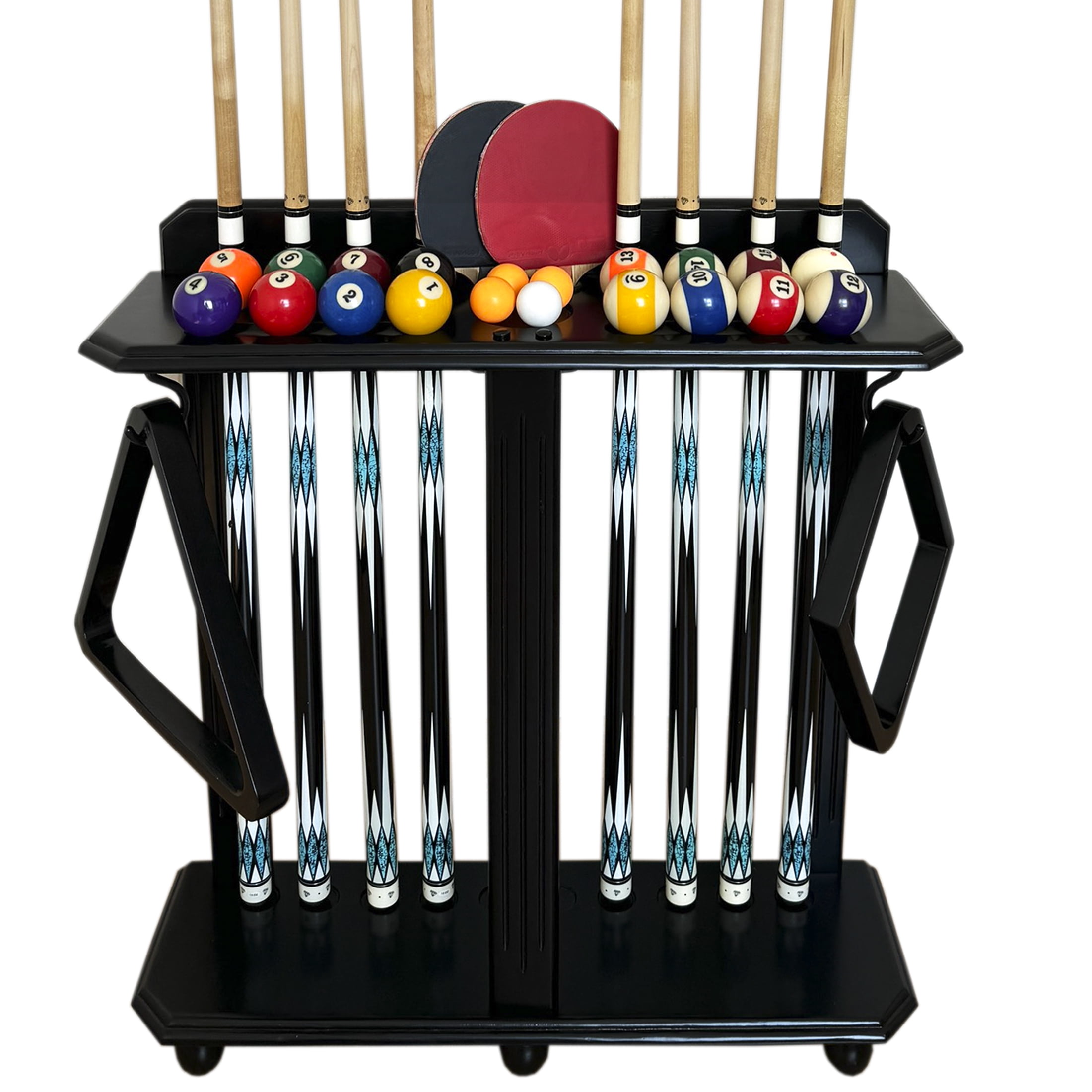 Freestanding Pool Stick Holder, Pool Cue Holder Holds up to 10 Cues ...