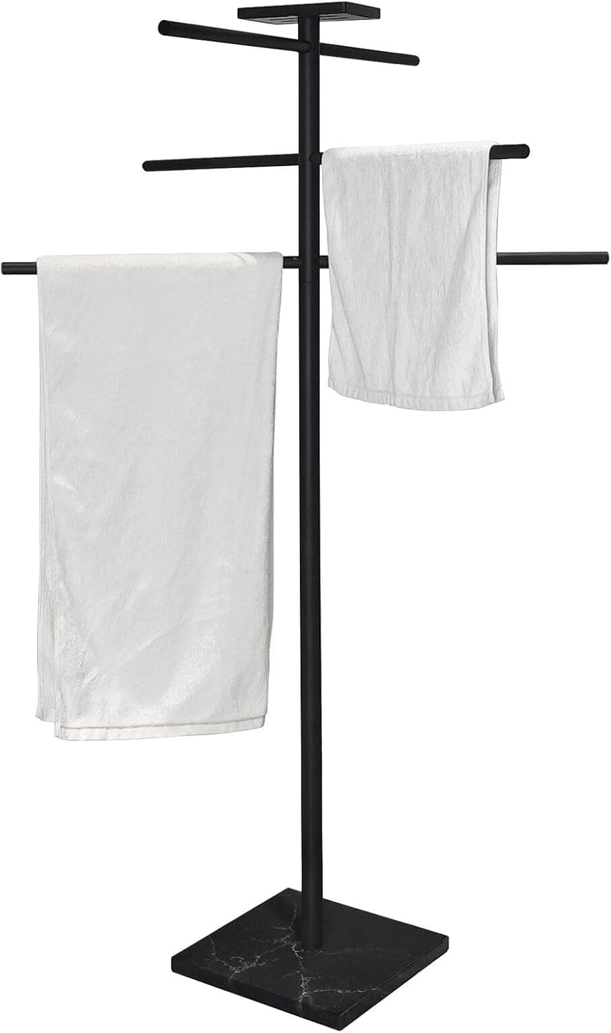 Freestanding Poolside Towel Rack with Tray, 304 Stainless Steel 6-Arm ...
